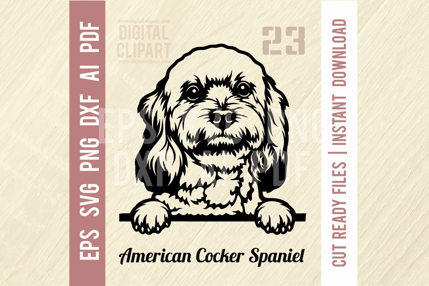 American Cocker Spaniel SVG Peeking Dog Vector File Cut - Etsy