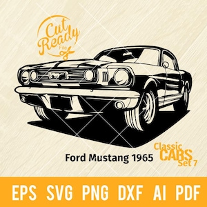 Ford Mustang 1965 SVG | Classic Cars Svg Muscle Cars Cut Ready Clip Art ...