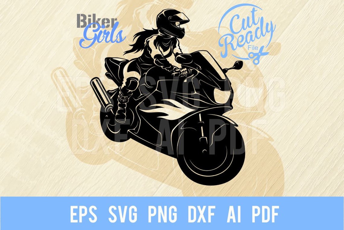 Biker Girl SVG, Motorcycle Woman SVG, Woman Biker Svg, Woman Motorcycle ...