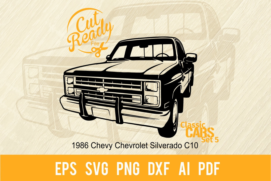 1986 Chevrolet C10 Silverado SVG C10 Truck SVG | Cut Ready Clip Art ...