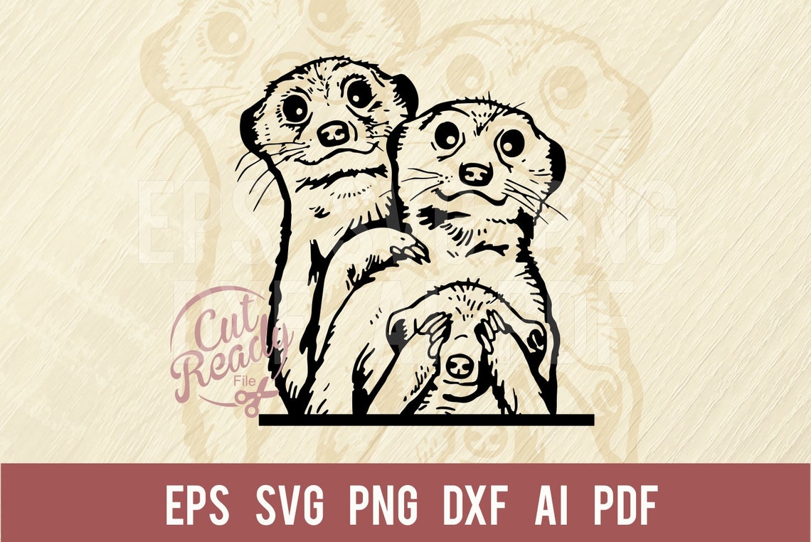 Peeking Meerkats SVG Comic Animal SVG Funny Animal Cut File, Wildlife ...