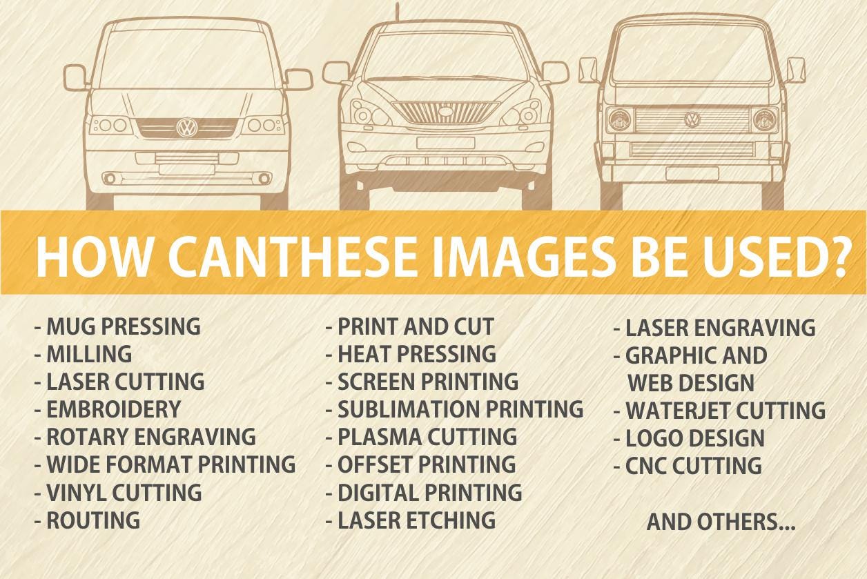 Classic Van Multivan T5 SVG Cut File | Vector Drawing 4 Views | Cut ...