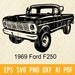 Ford F250 Truck 1969 SVG Vector Clipart | Cut Ready Clip Art Graphics ...