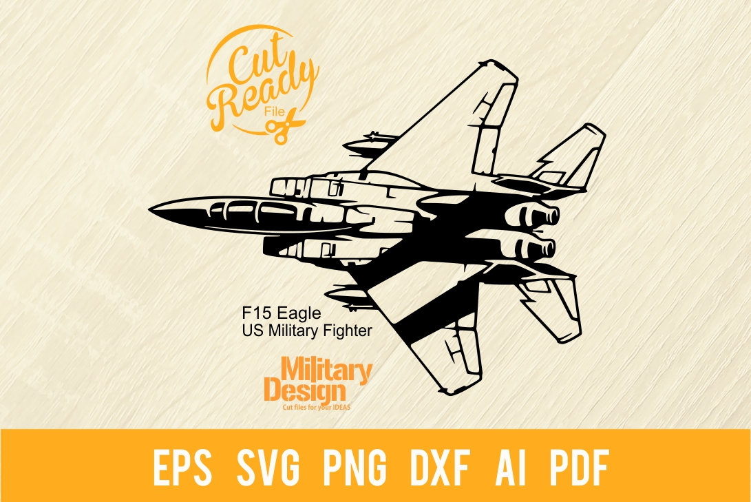 US Fighter Aircraft F15 Military Design Army Vehicle SVG Vector Clipart ...
