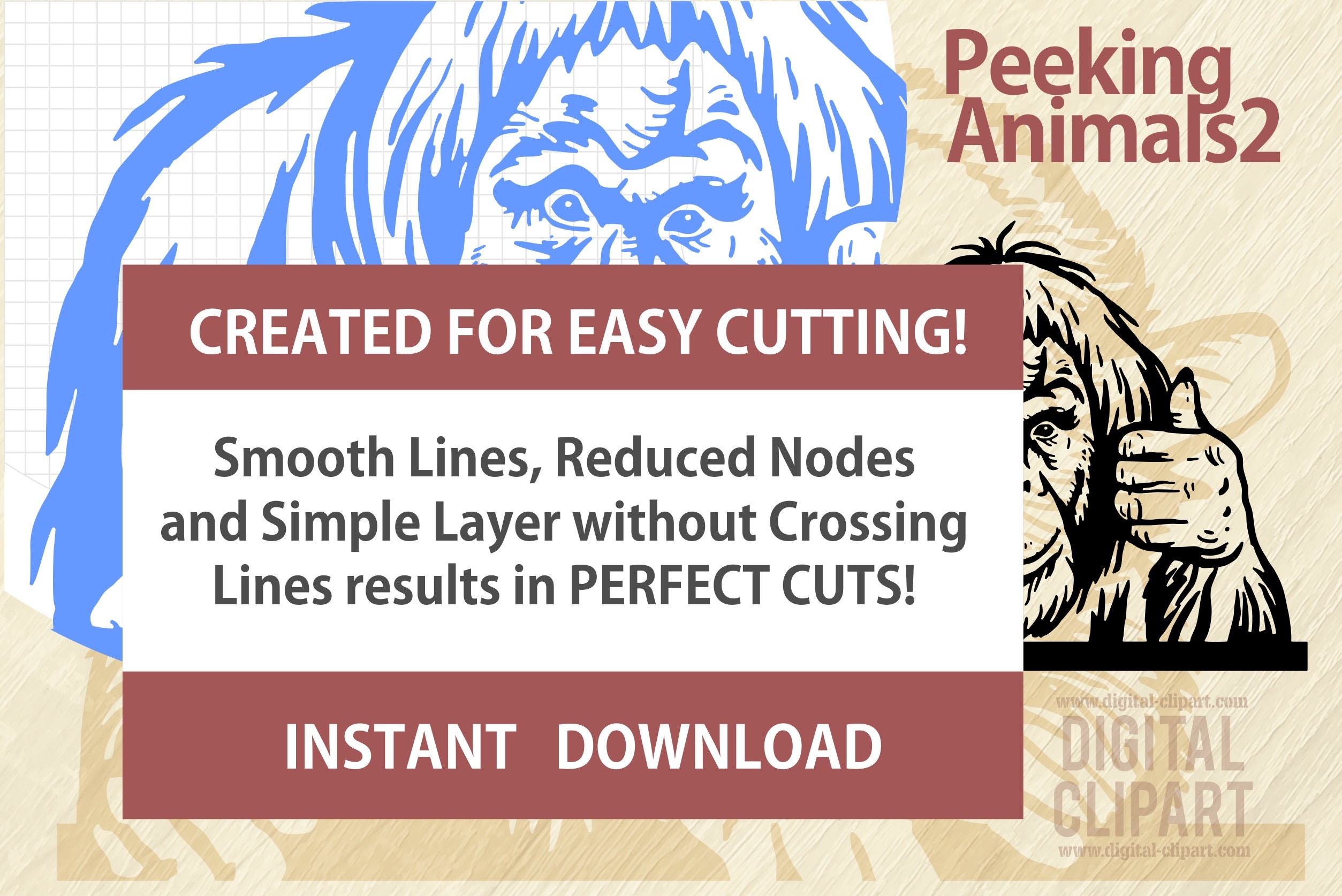 Peeking Lemur SVG Comic Animal SVG Funny Animal Cut File, Wildlife ...