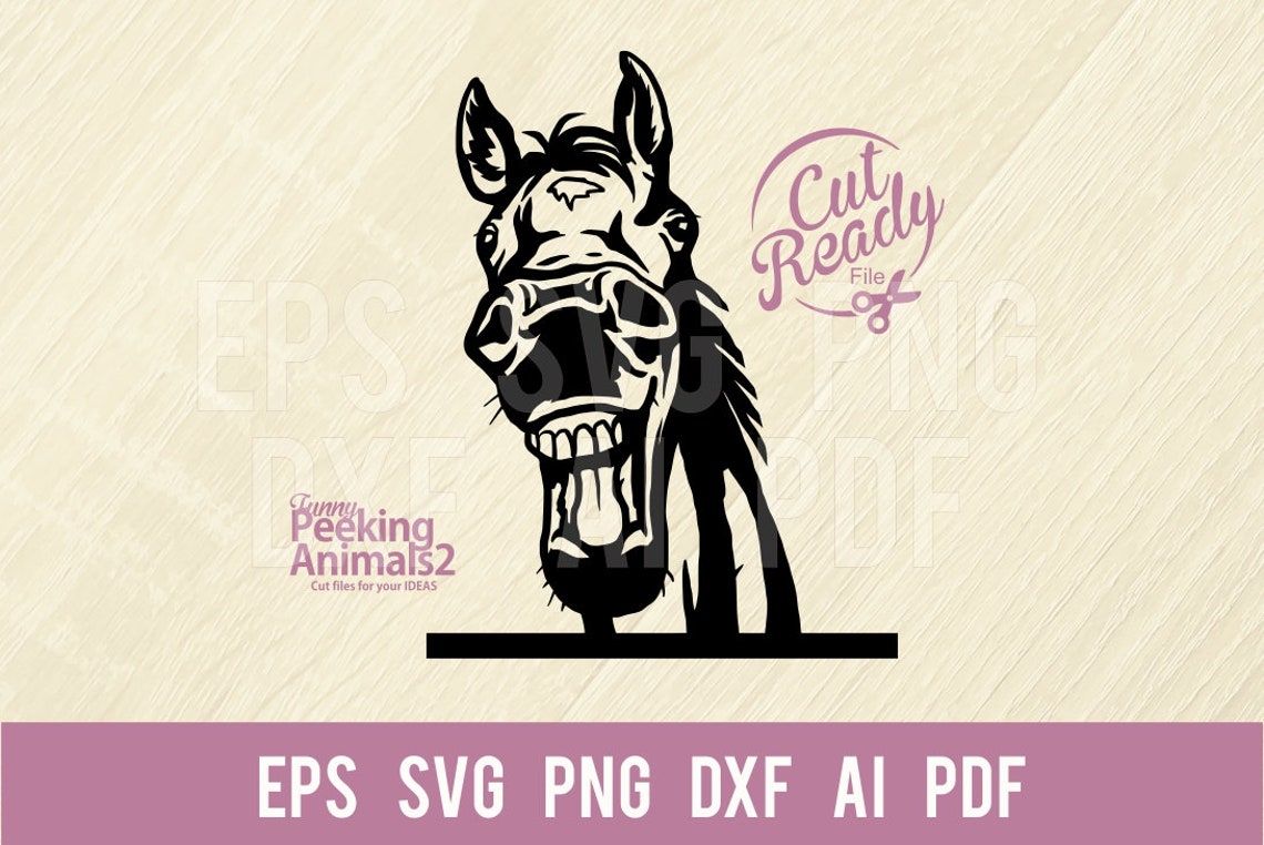 Cheeky Horse SVG Peeking Horse Cut File Funny Animal Cut File, Wildlife ...