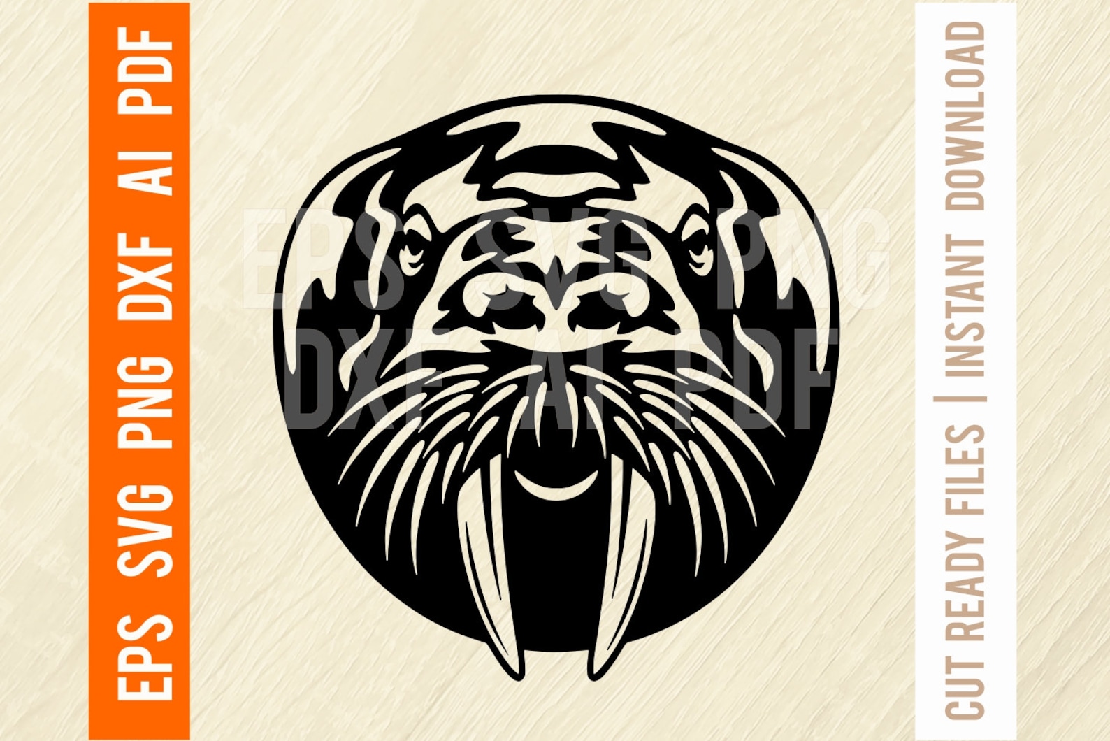Walrus Logo - Animal Heads, Wildlife Stencils - SVG, DXF, SVG for ...