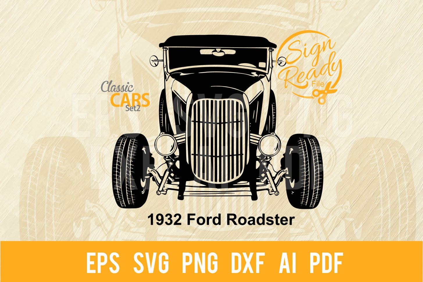 1932 Ford Roadster SVG | Classic Cars Svg| Cut Ready Clip Art Graphics ...