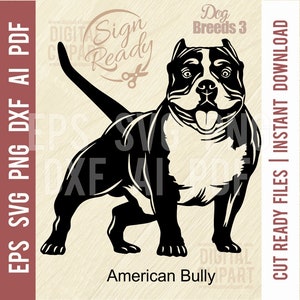 American Bully Svg, Dog Breed - Pet Vector Dog, Dog Silhouette Stencil ...