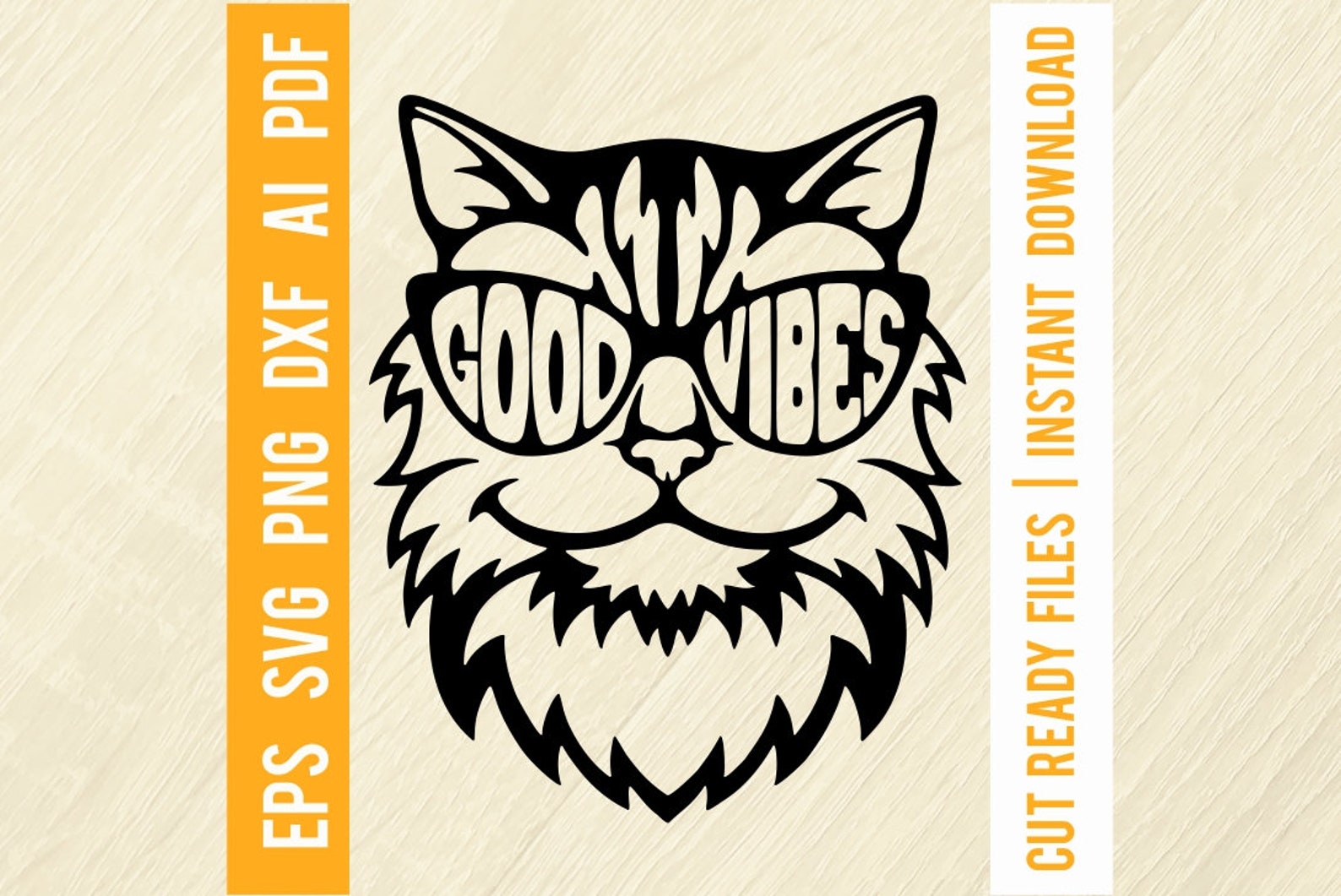 Cat With Glasses SVG Car Decal Car Design | Cut Ready Clip Art Graphics ...