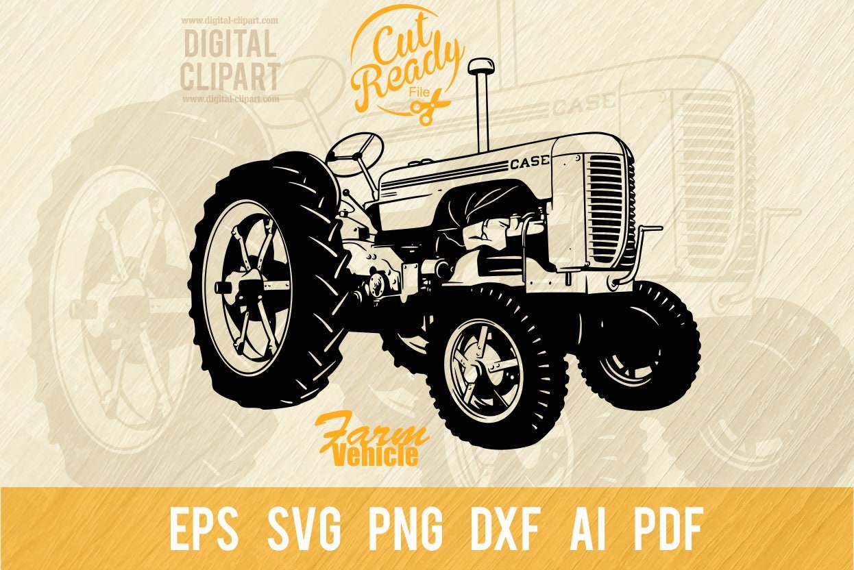 Old Tractor SVG - Retro Tractor SVG Vector File, Cut Stencil, Laser Cut ...