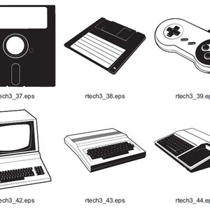 Retro Tech Clipart EPS/SVG/PNG - Etsy