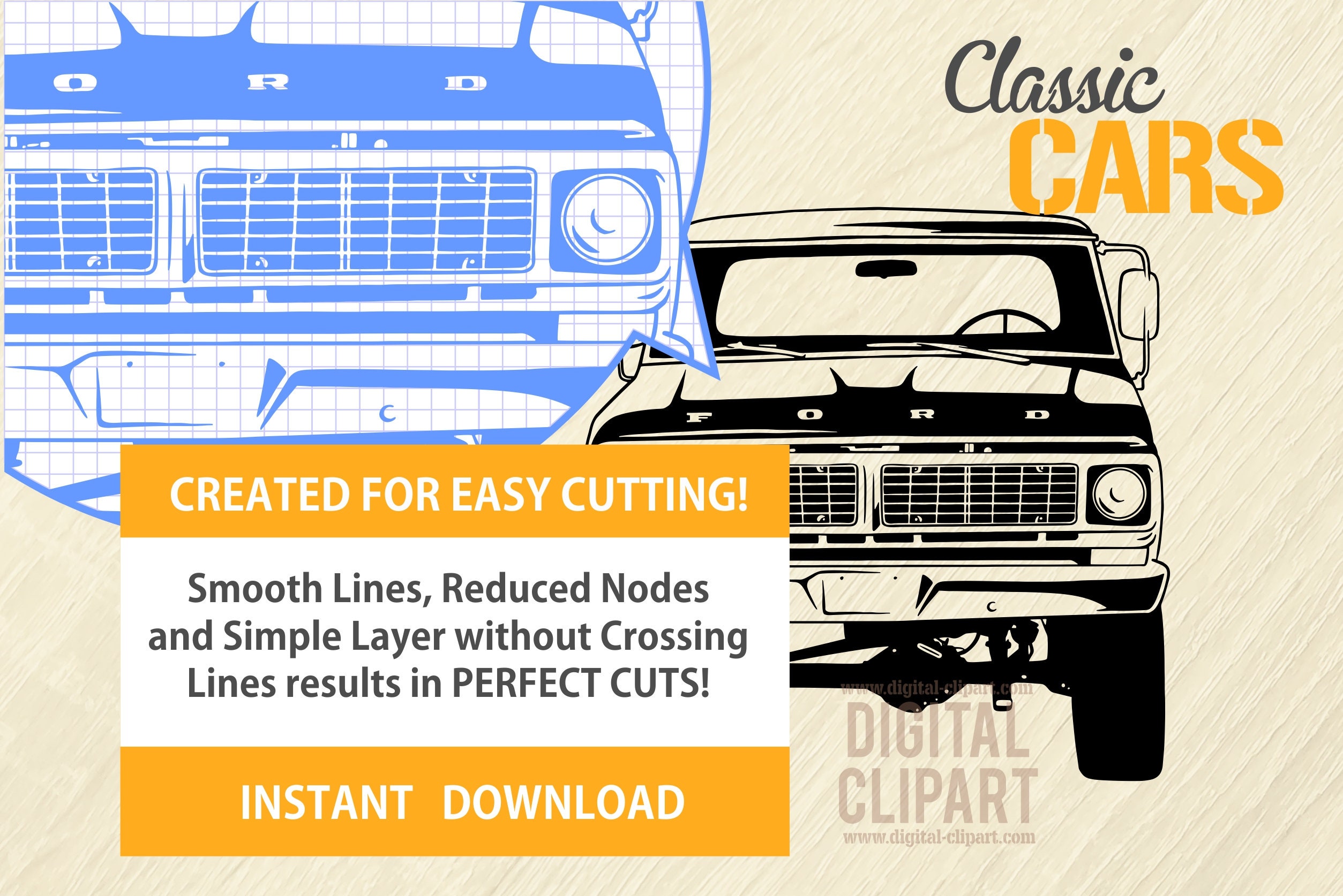 1970 Ford F-150 Ranger SVG | Classic Cars SVG | Cut Ready Clip Art ...