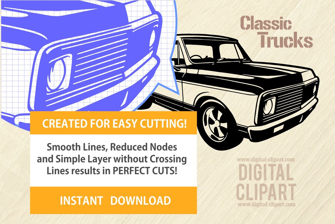 Ford F250 Truck 1969 SVG Vector Clipart | Cut Ready Clip Art Graphics ...