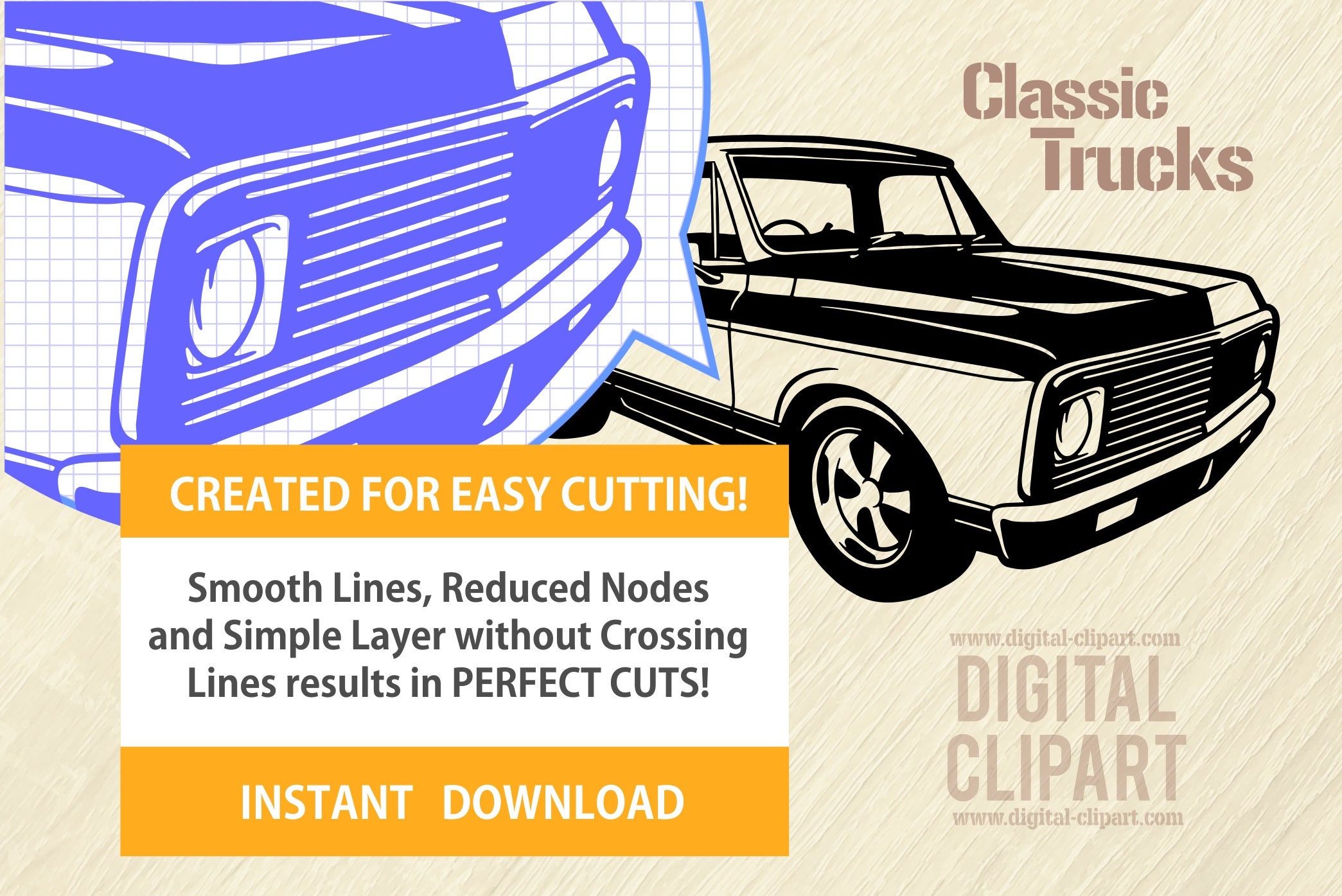 Ford F250 Truck 1969 SVG Vector Clipart | Cut Ready Clip Art Graphics ...