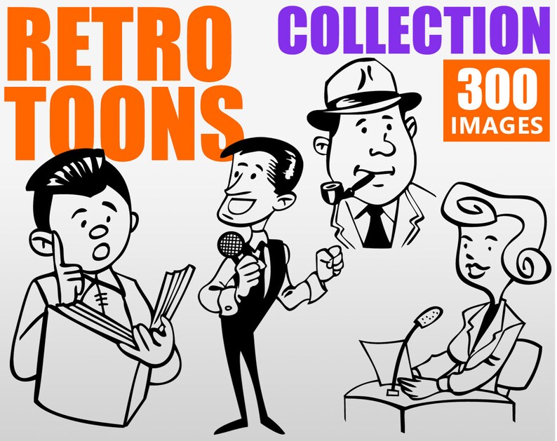 Retro Toons Vector Collection - 300 Images EPS / SVG / PNG - Etsy Australia