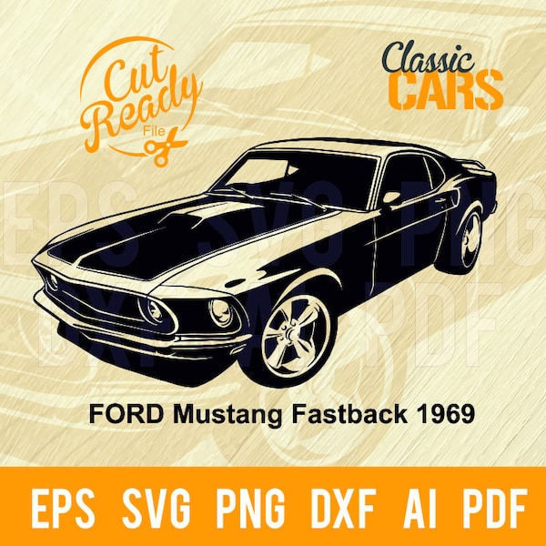 Ford Mustang 1969 Svg - Etsy