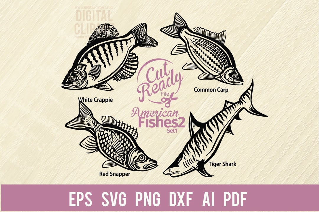 American Fish Set SVG Fishing Set Svg| Fishing Cut Files | - Cricut ...