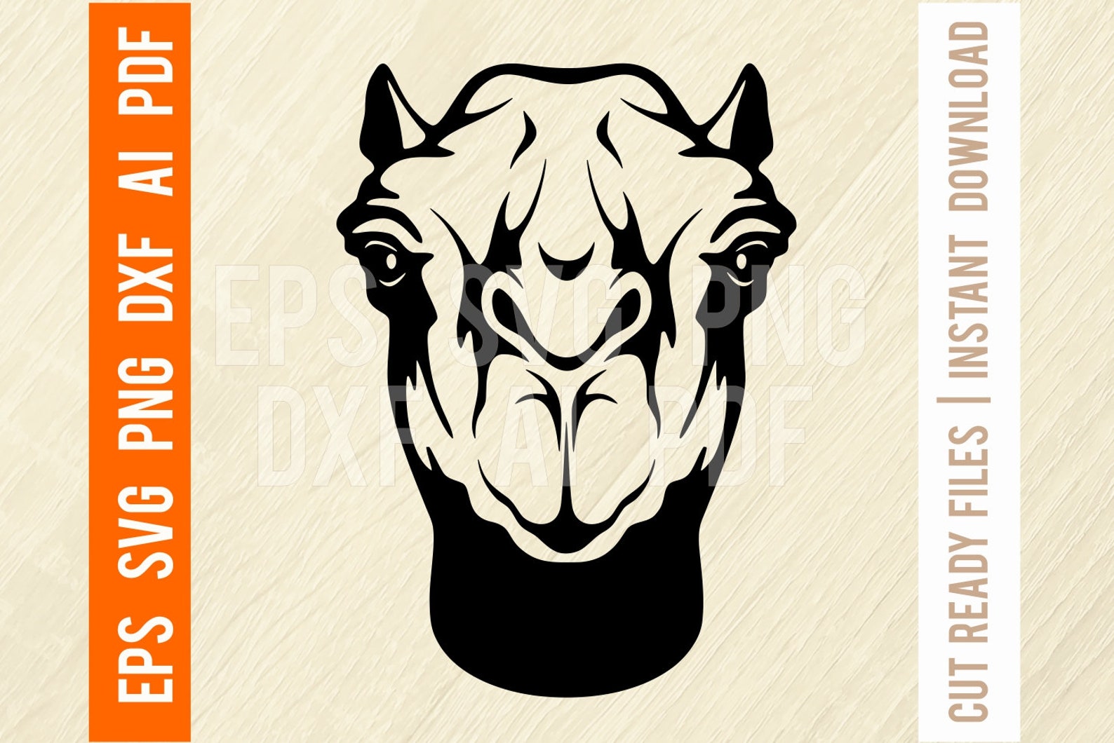 Camel - Head Animals, Wildlife Stencils - SVG, Head Silhouettes Dxf ...