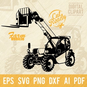 Front Loader SVG - Farm Vehicle SVG Vector File, Cut Stencil, Laser Cut ...