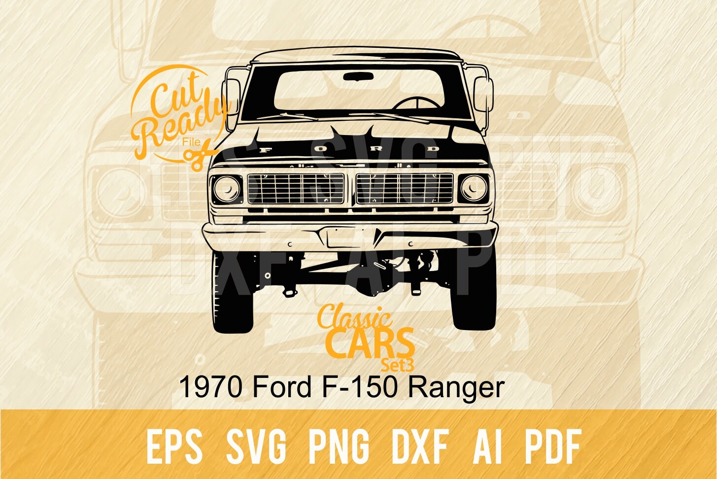 1970 Ford F-150 Ranger SVG | Classic Cars Svg Muscle Cars Cut Ready ...