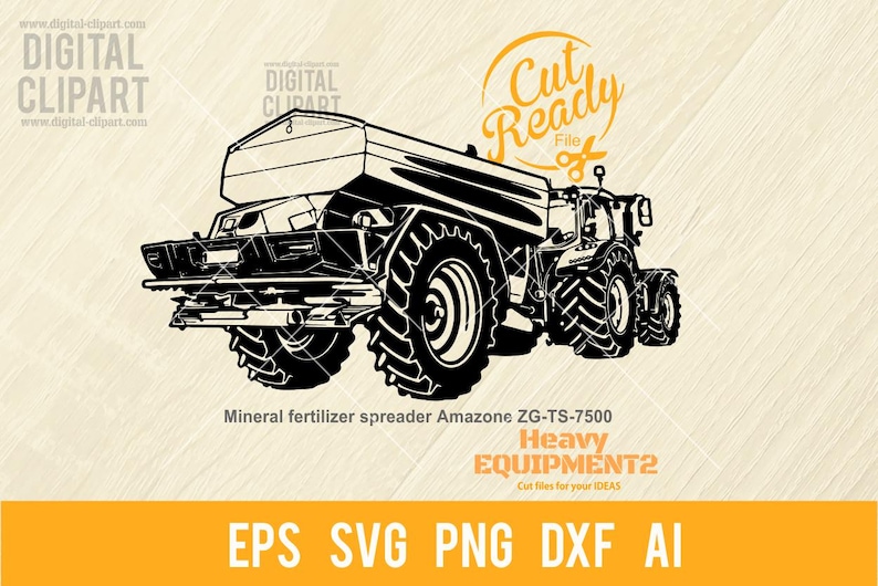 Mineral Fertilizer Spreader SVG Farm Tractor SVG Vector File, Cut ...