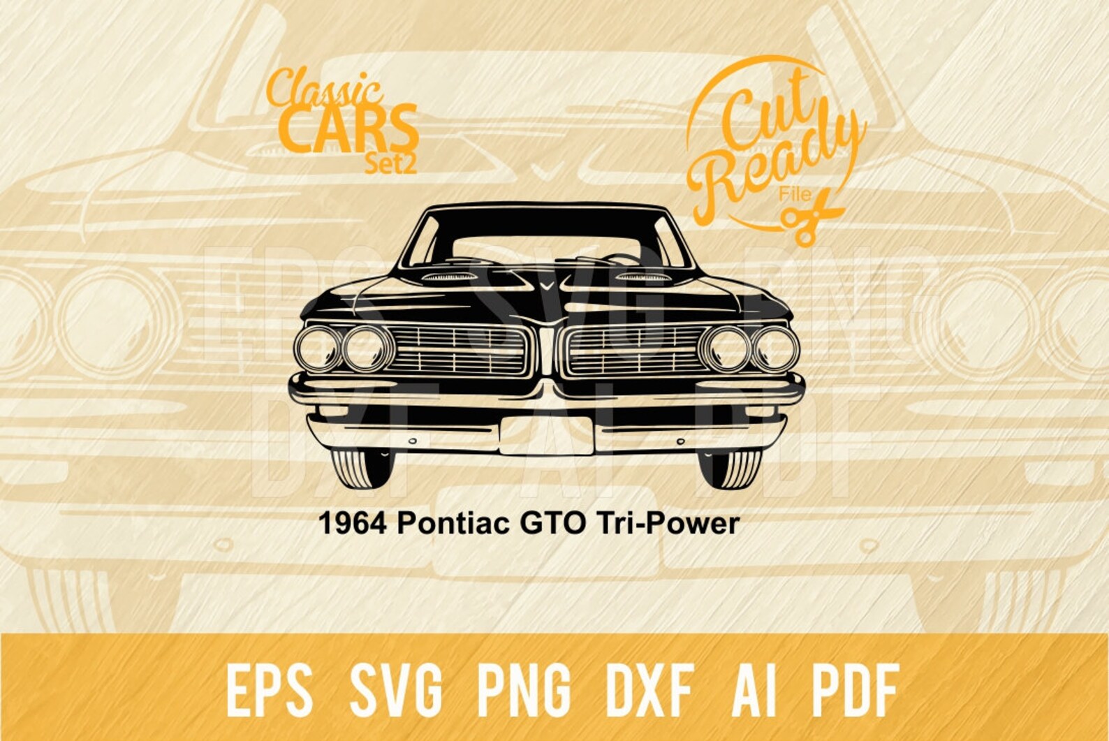 1964 Pontiac GTO Tri-power SVG Classic Cars Svg Muscle Cars - Etsy