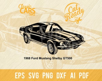 Mustang Gt500 Ford Dxf Svg Dwg Digital Files - Etsy