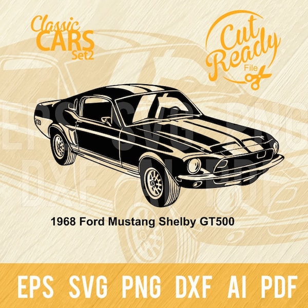 1968 Mustang Svg - Etsy