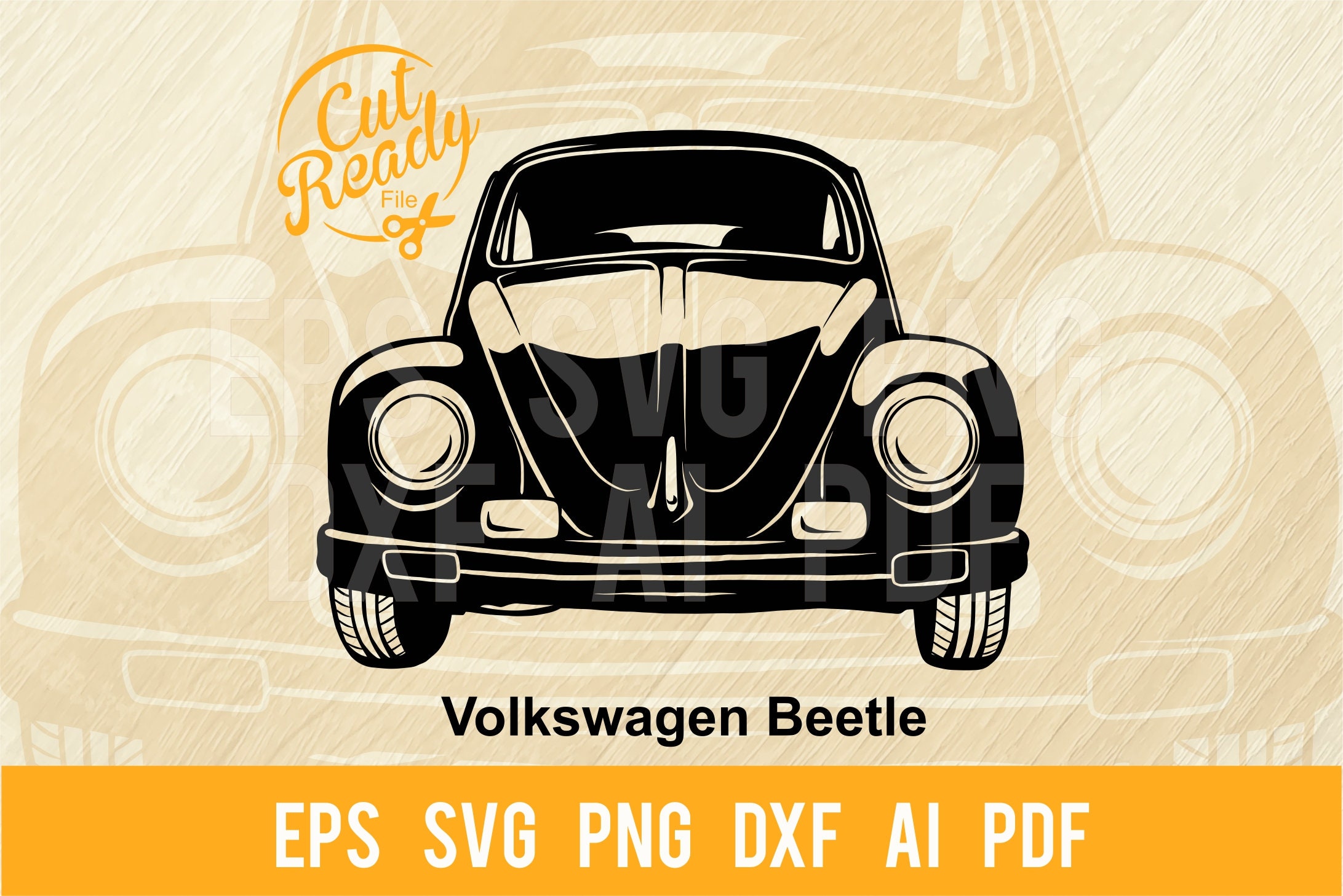Classic Beetle Car SVG Car Svg| Cut Ready Clip Art Graphics|digital ...