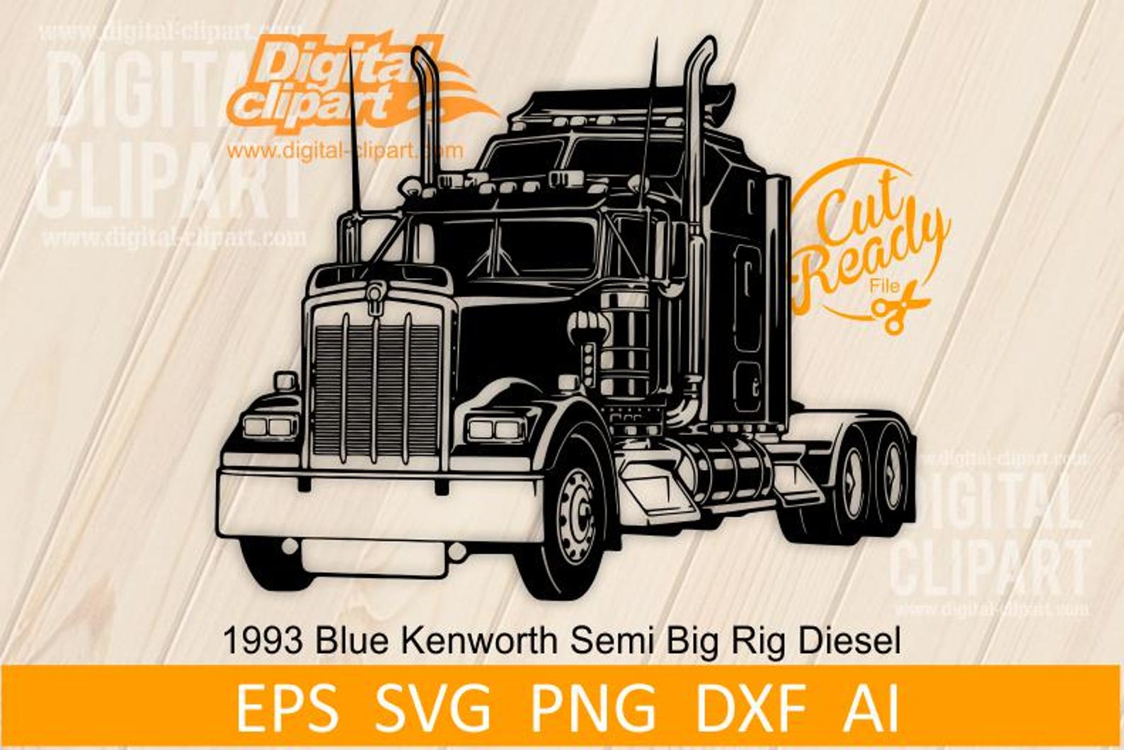 Semi Truck 1993 Kenworth Semi Big Rig Diesel SVG, American Truck Svg ...