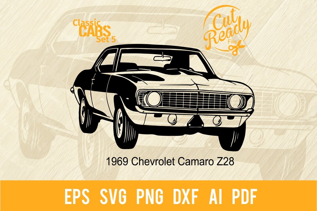1969 Chevrolet Camaro Z28 SVG | Classic Cars Svg Muscle Cars Cut Ready ...