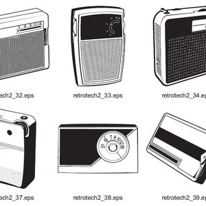 Retro Tech Clipart EPS/SVG/PNG - Etsy