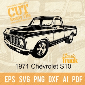 1971 Chevrolet S10 SVG Vector Clipart | Cut Ready Clip Art Graphics ...