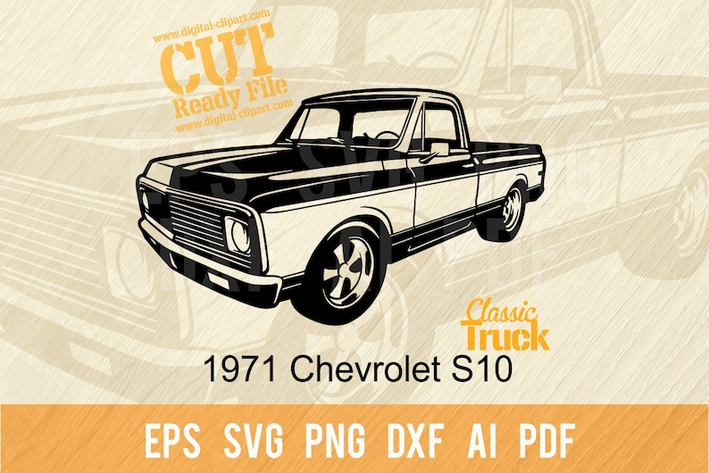 1971 Chevrolet S10 SVG Vector Clipart Cut Ready Clip Art Graphics ...