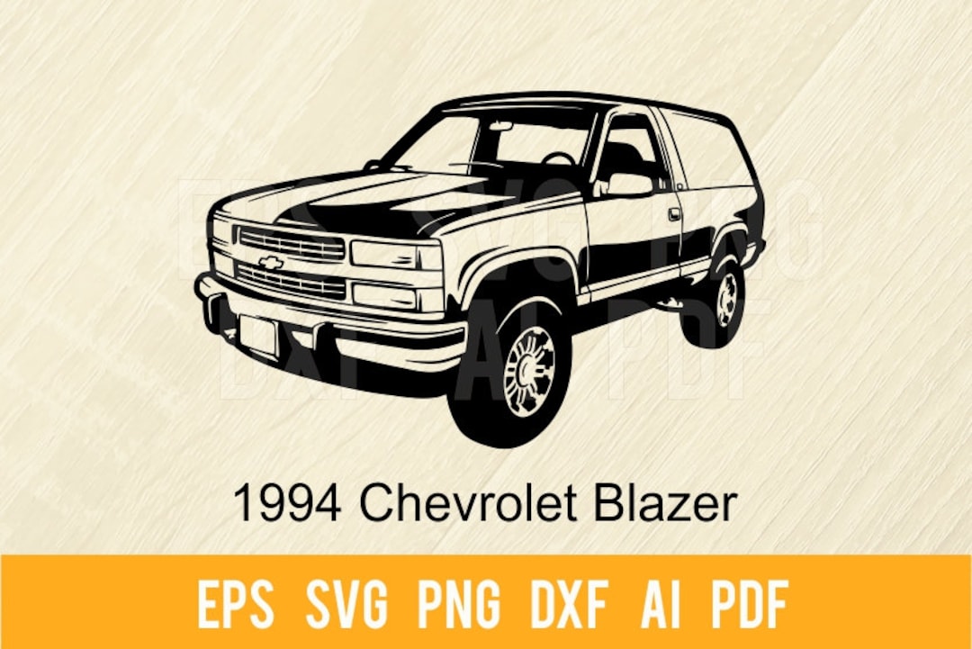 Chevrolet Blazer Truck 1994 SVG Vector Clipart | Cut Ready Clip Art ...