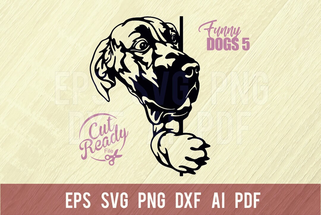 Scared Great Dane SVG, Peeking Great Dane SVG Funny Dog SVG Stencil Cnc ...