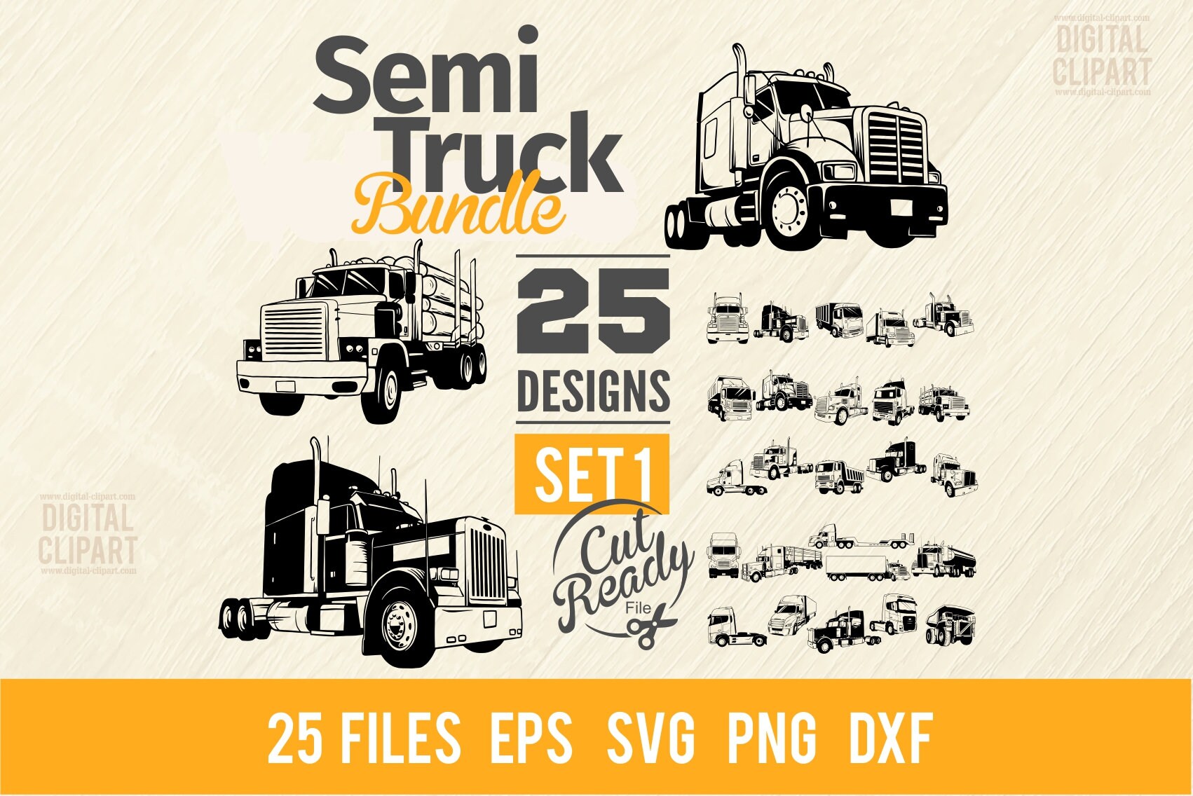 Semi Truck SVG Bundle: American Truck Designs (cut Files) - Etsy
