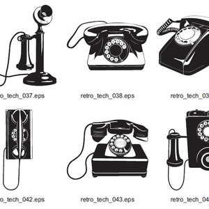 Retro Tech Clipart EPS/SVG/PNG - Etsy