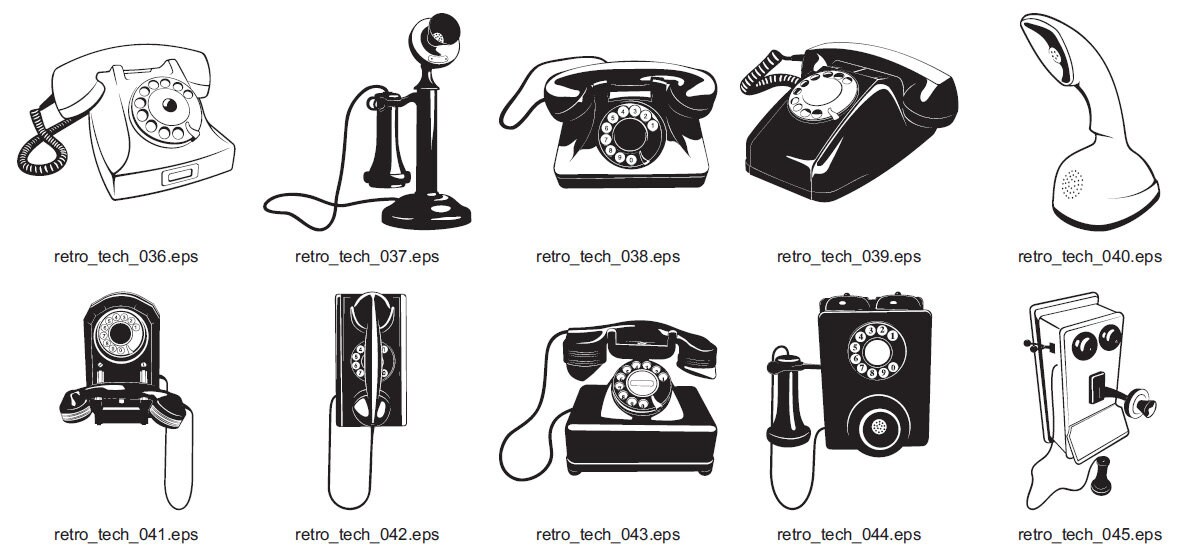 Retro Tech Clipart EPS/SVG/PNG - Etsy