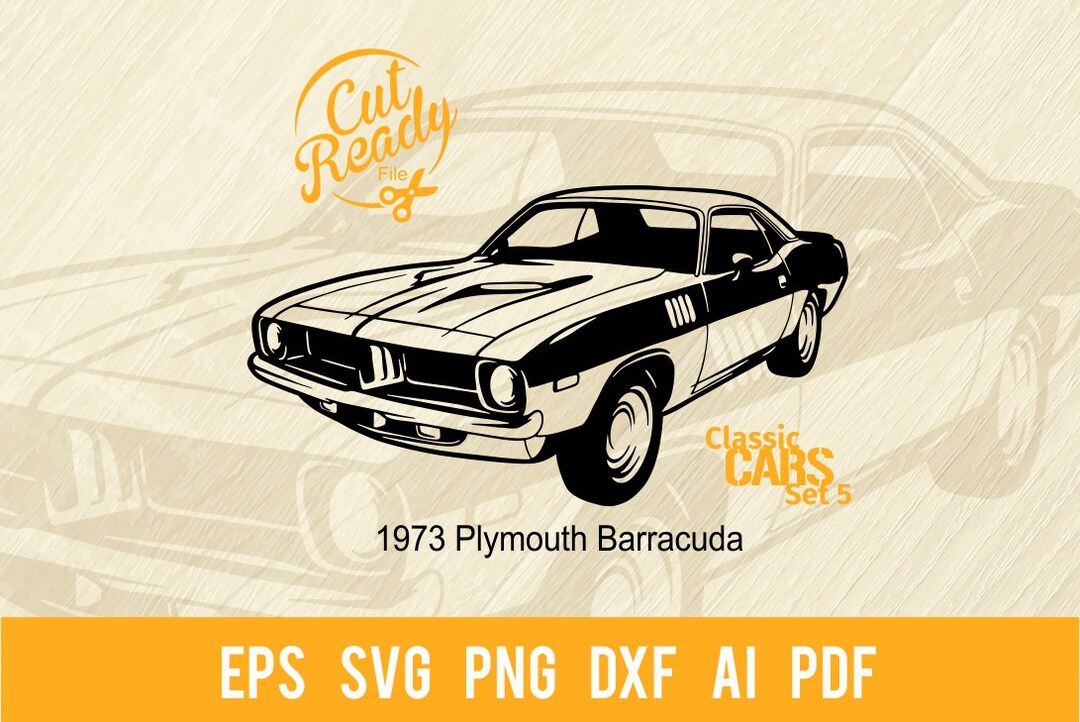 1973 Plymouth Barracuda SVG | Classic Cars Svg| Cut Ready Clip Art ...