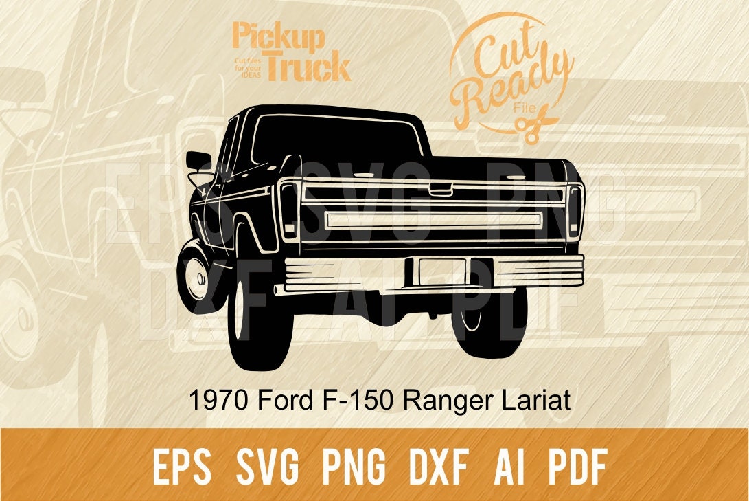 1970 Ford F-150 Ranger Lariat Pickup Truck Svg Classic Cars SVG Pickup ...