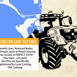Front Loader SVG Farm Vehicle SVG Vector File, Cut Stencil, Laser Cut ...