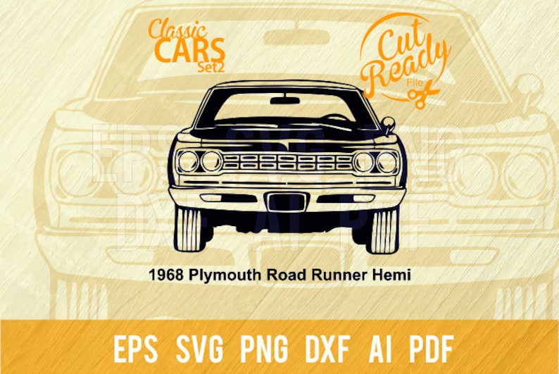 1968 Plymouth Road Runner Hemi SVG | Classic Cars Svg| Cut Ready Clip ...