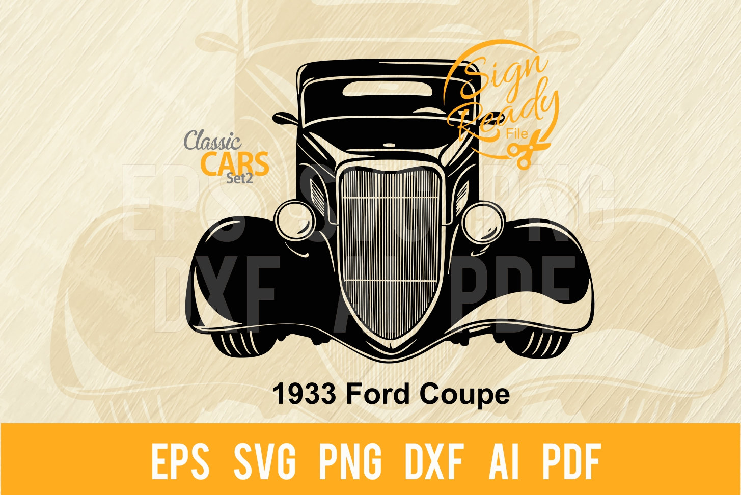 1933 Ford Coupe SVG | Classic Cars Svg| Cut Ready Clip Art Graphics ...