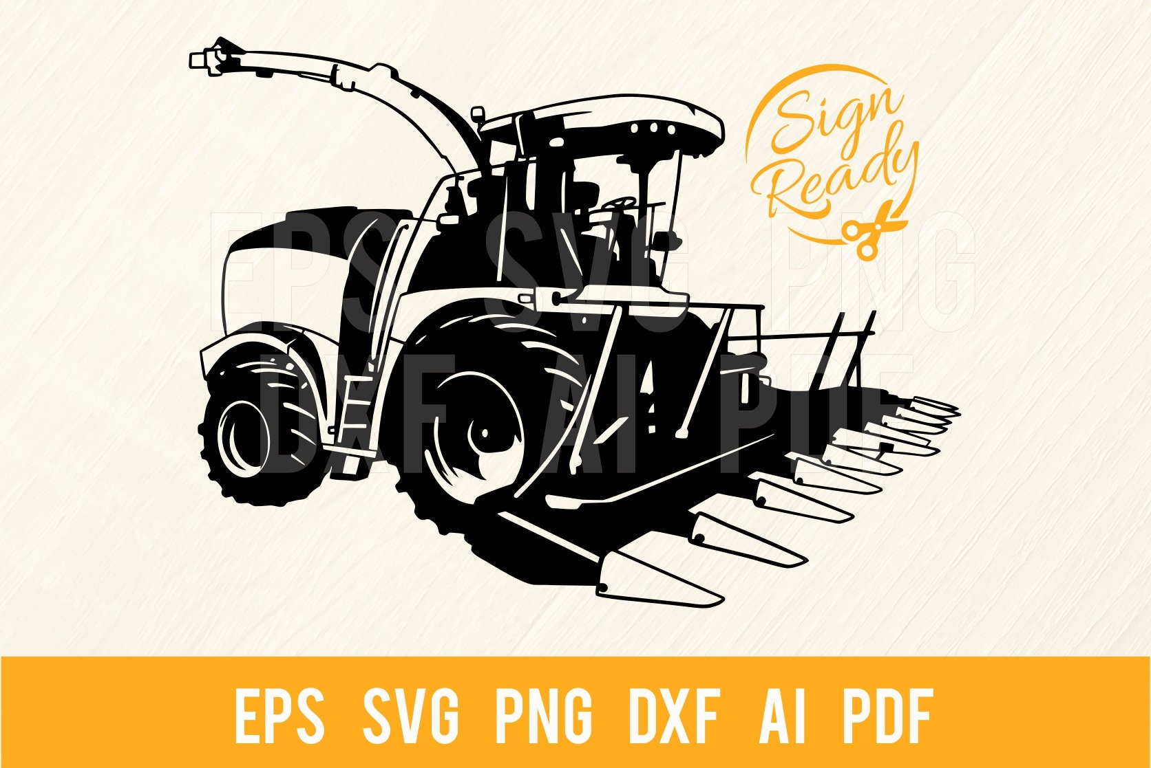 Harvester SVG - Farm Vehicle SVG Vector File, Cut Stencil, Laser Cut ...