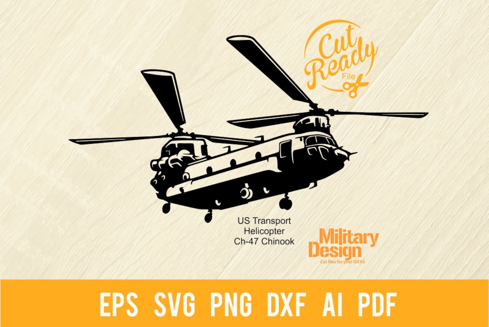 US Helicopter CH-47 Chinook Military Design Army Vehicle SVG Vector ...