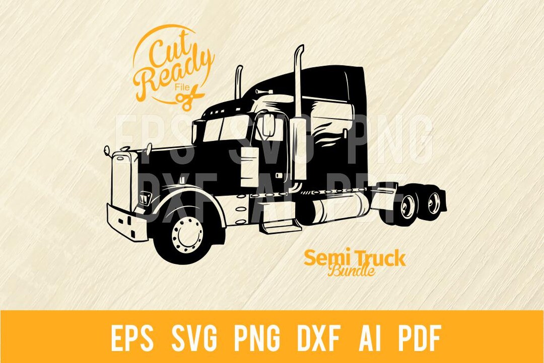Semi Truck Peterbilt 389 Flatbed SVG, American Truck Svg Cut Files ...