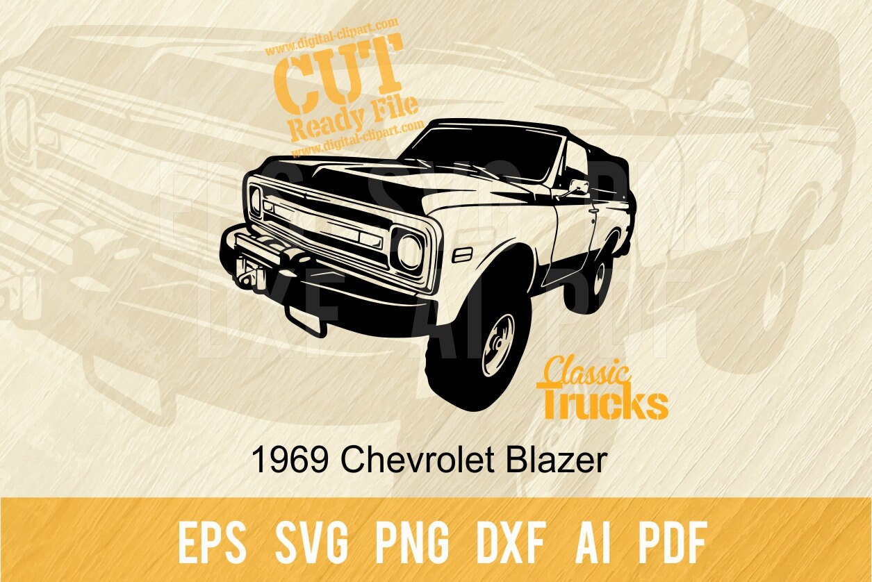 1969 Chevrolet Blazer SVG Vector Clipart | Cut Ready Clip Art Graphics ...