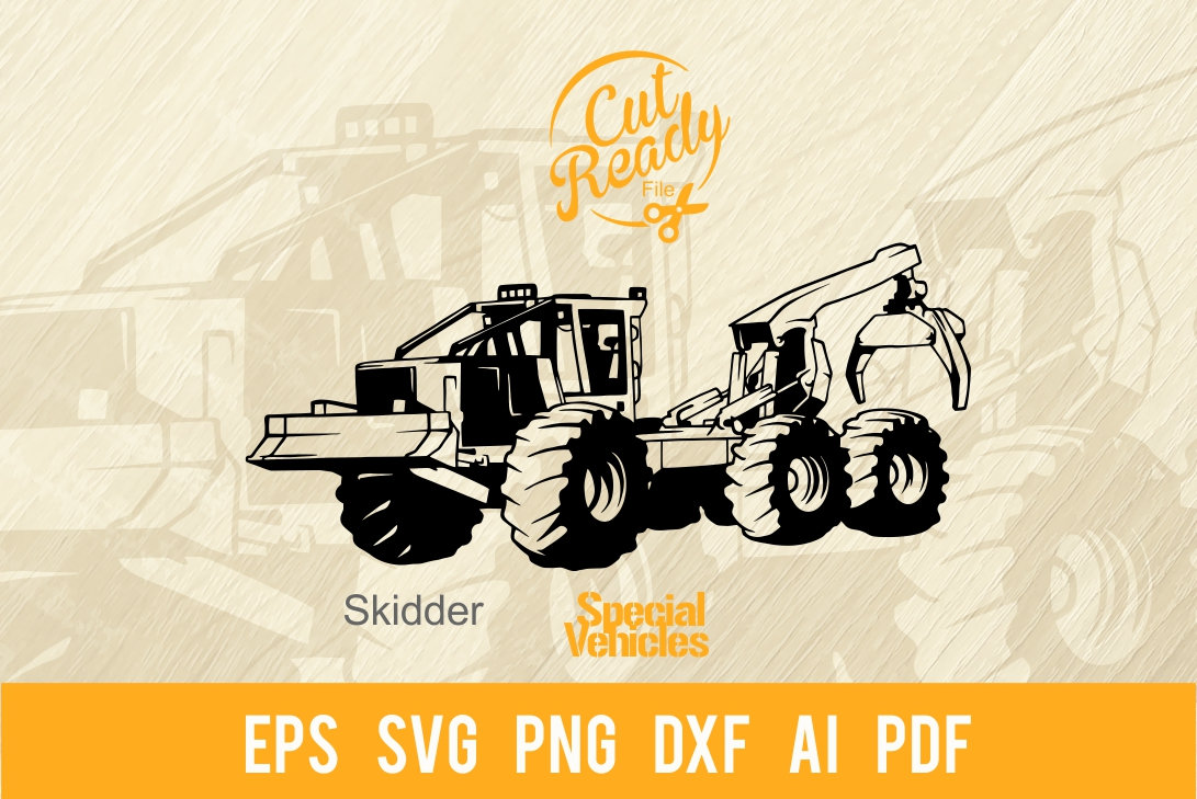 Skidder Svg Vehicle - Heavy Machinery, Logging and Construction ...